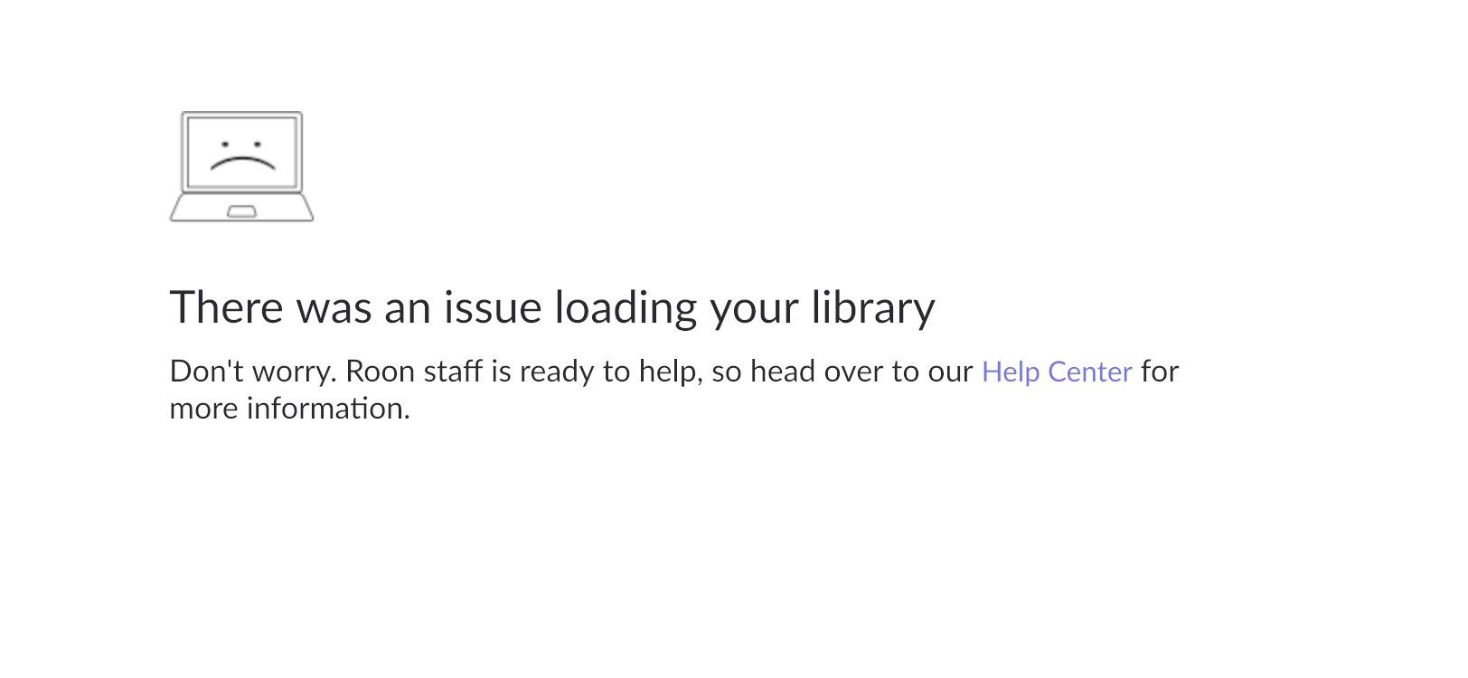 Error message "There is a problem loading library" after reinstalling Roon app on PC (ref#ARV6Q0 ...