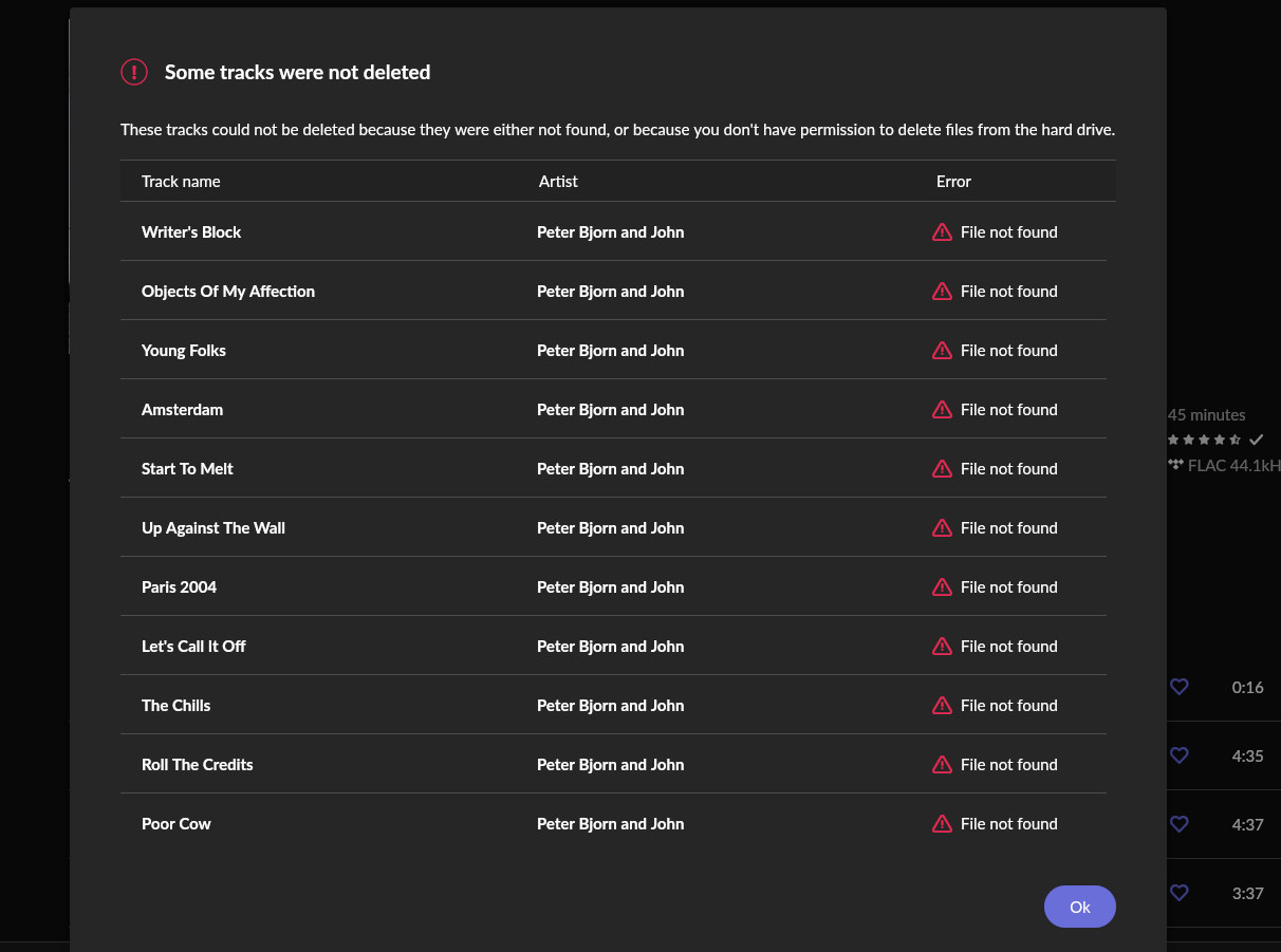 Issue with deleting Tidal albums from library on Roon software (ref#J4G5NA) - Support - Roon ...