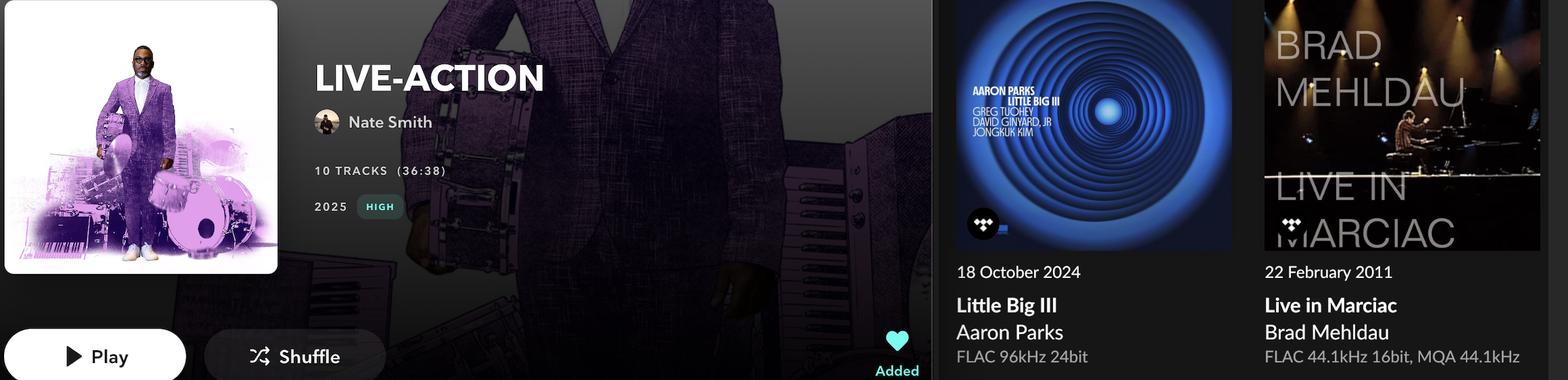 Tidal album 'Live-Action' by Nate Smith won't sync with Roon (ref#RIBM4V) - Support - Roon Labs ...