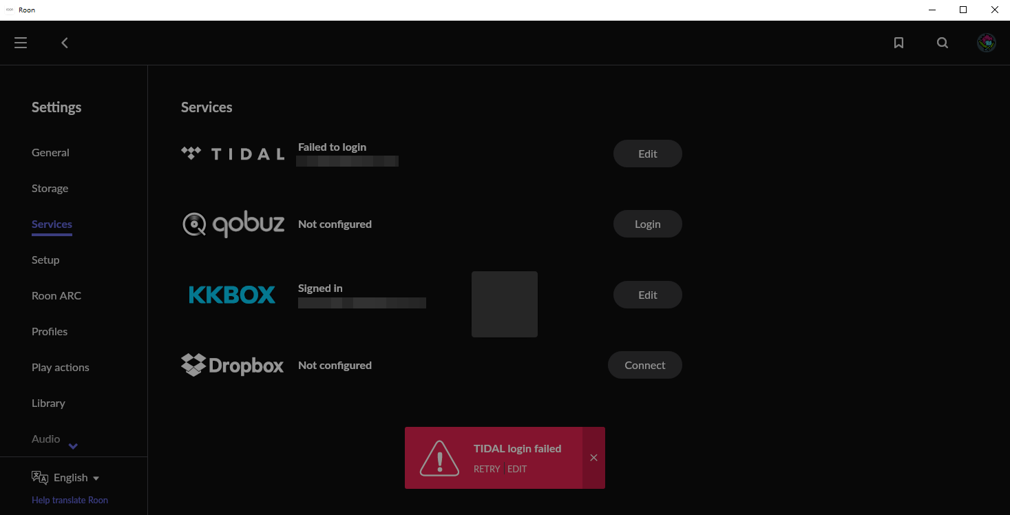 Unable to connect Tidal account to Roon Server (ref#0LCFCM) - Early ... Unable to connect Tidal account to Roon Server (ref#0LCFCM) - Early ...