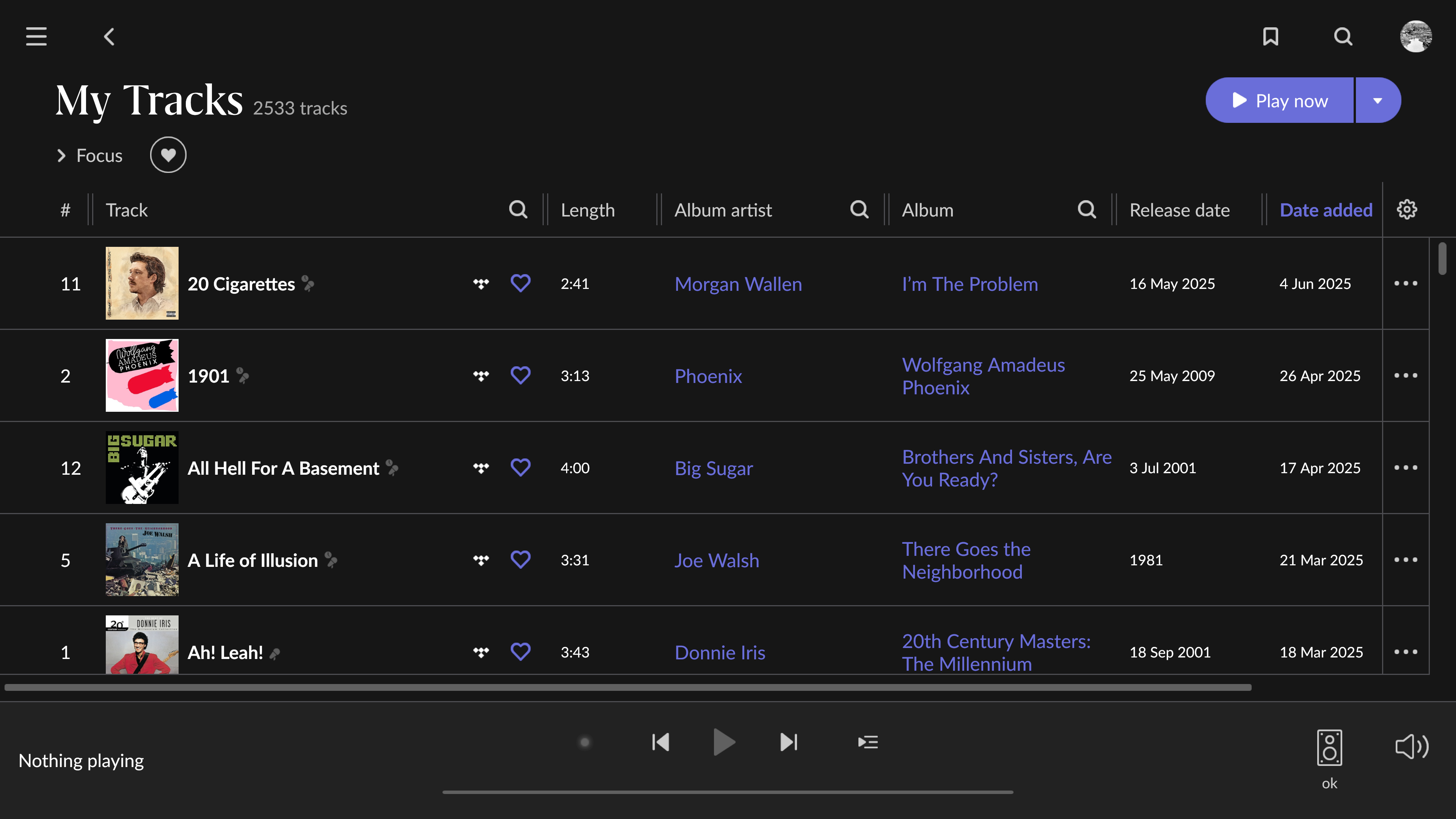 Tidal library displaying only 300 of 2500 songs in Roon (ref#SPT9MC) - Support - Roon Labs Community